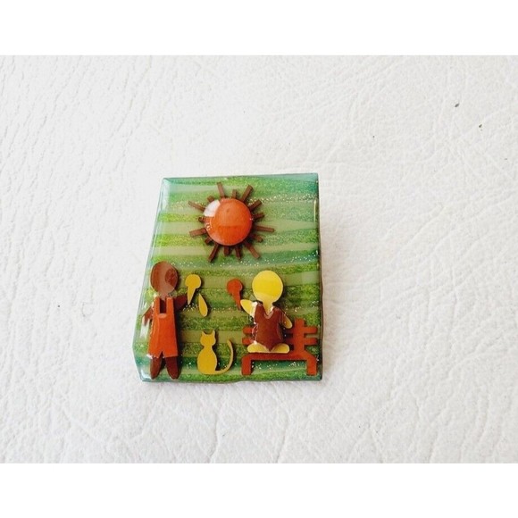 Lucinda | Jewelry | People Pins By Lucinda Kids On A Park Eating Ice ...